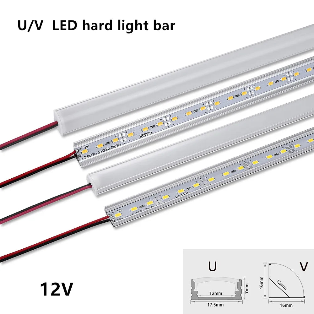 U/V Shaped Flat Hard LED light strip LT101