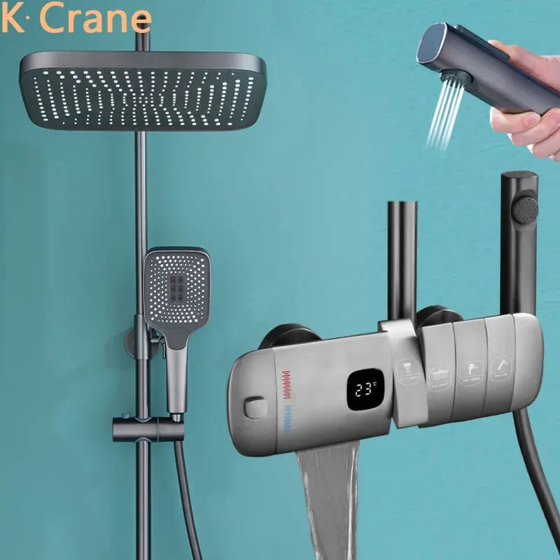 LED Digital Hot Cold Mixer Shower System Set BT32