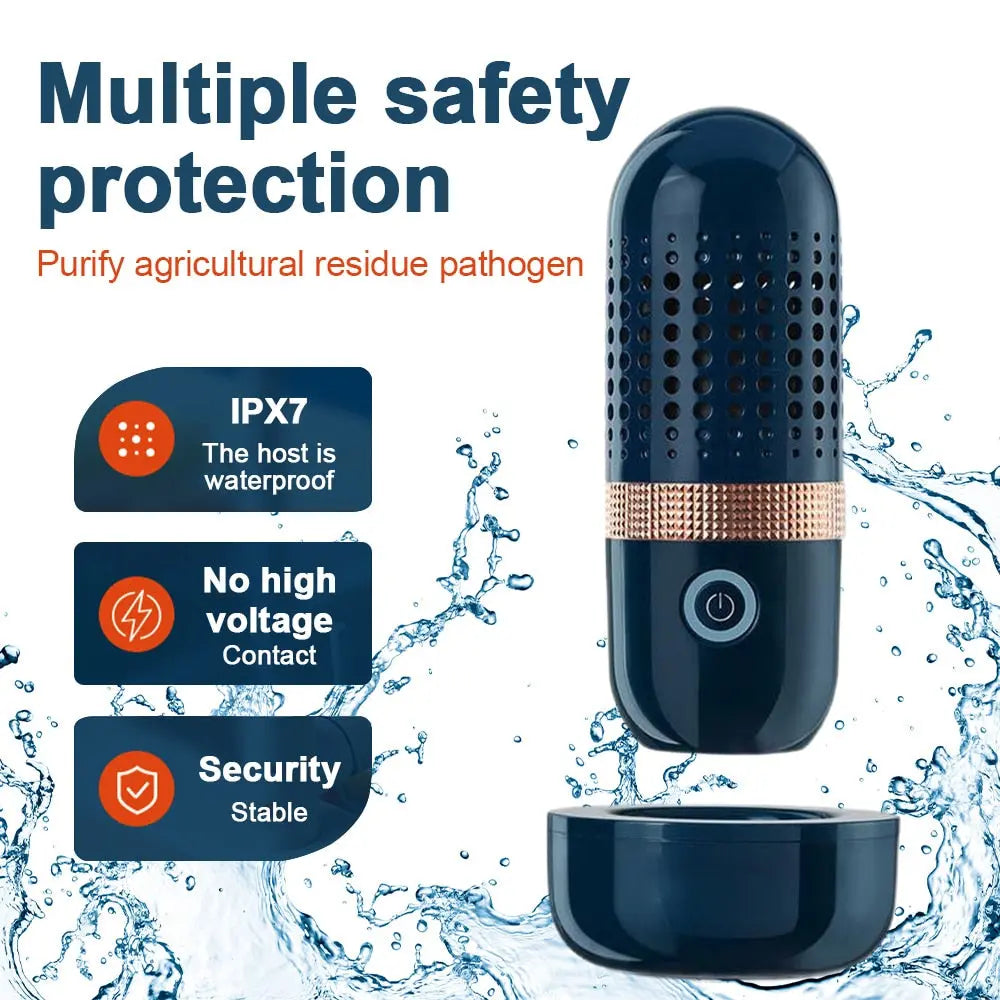 Protable Capsule Shape Wireless Fruit Vegetable Washing Machine KT64