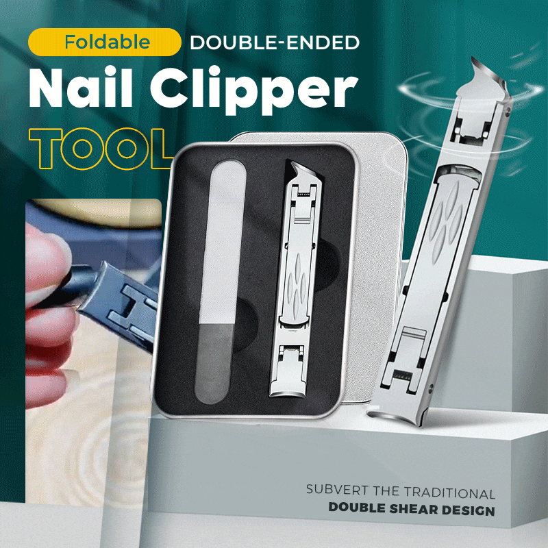 stainless steel foldable double-ended nail clipper tool SR20